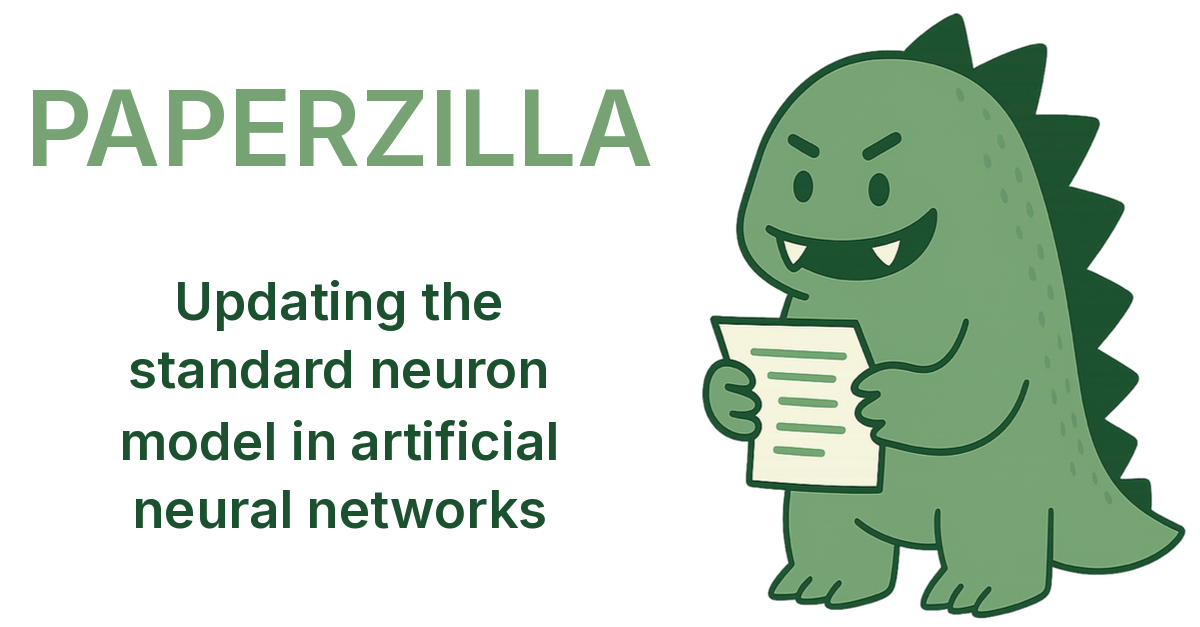 Updating the standard neuron model in artificial neural networks ...